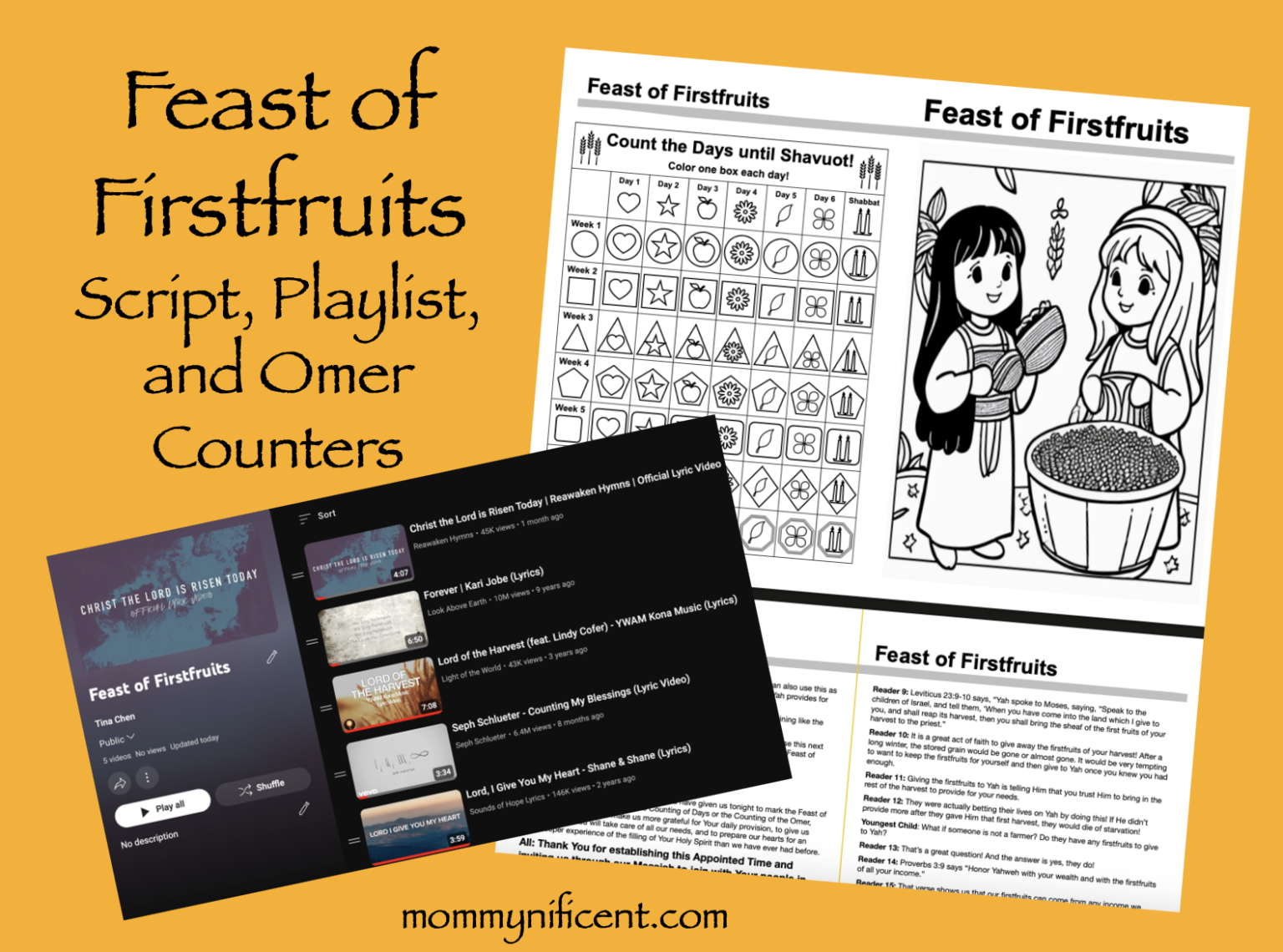 Feast of Firstfruits Script, Playlist, and Omer Counters – Mommynificent